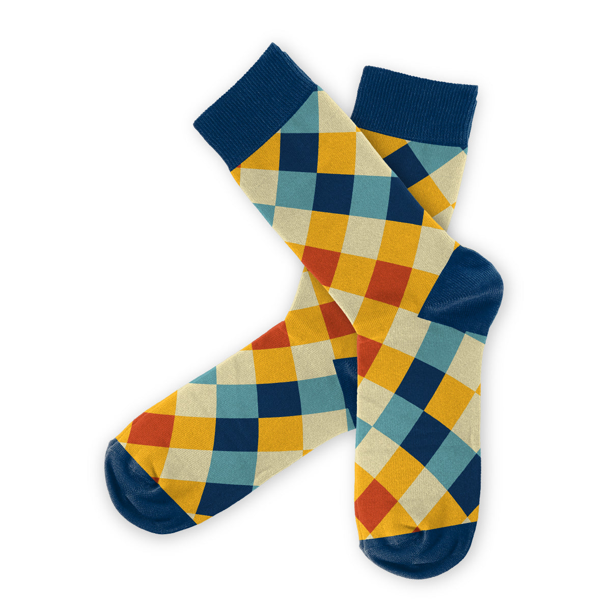 Gold Socks with Checker Pattern – Goldie Socks®